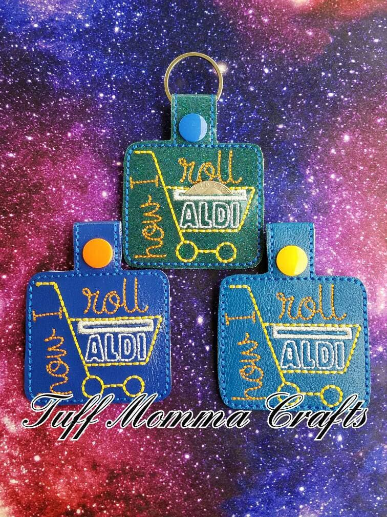Snap-On How I Roll Quarter Holder Key Chain / Bag Tag - ALDI Square Cart