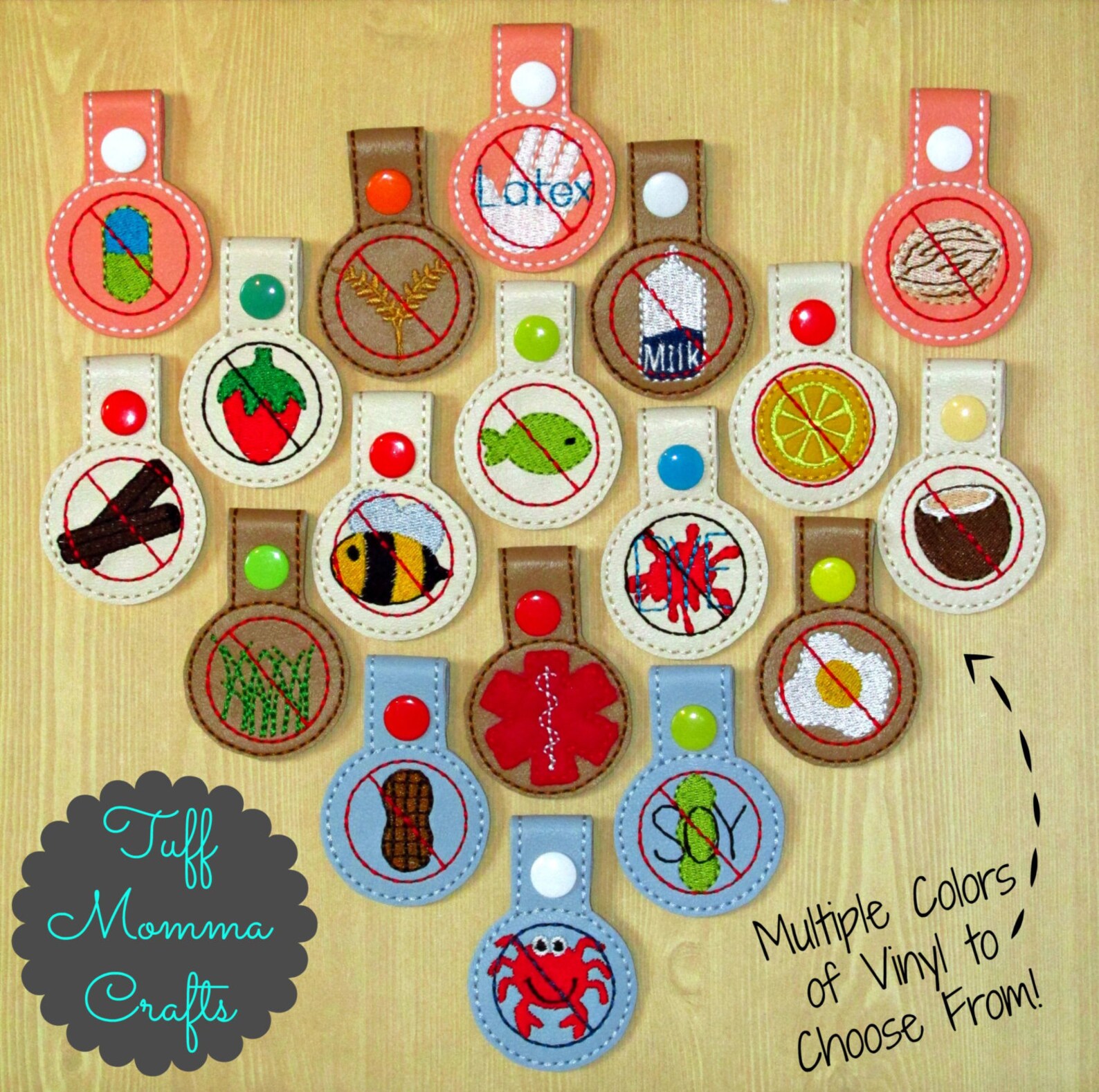 DUAL Allergy Awareness Snap-on Key Chains / Bag Tag - Etsy