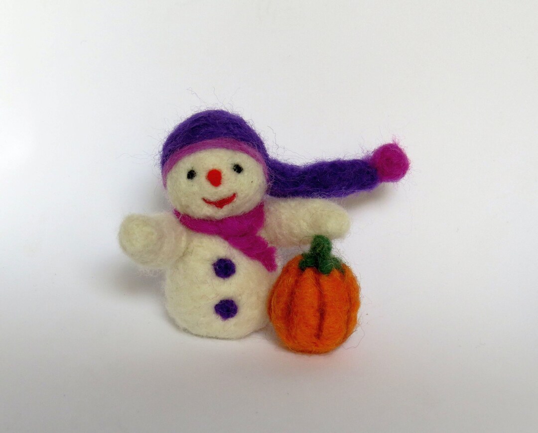 Needle Felted Snowman Handmade With Love for Halloween and Fall Decor ...