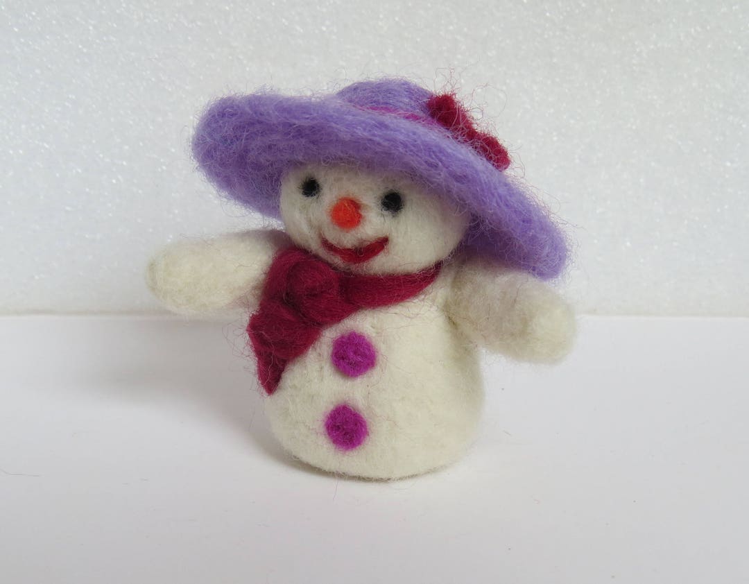 Miniature Handmade Snowman From Wool for Nursery Decor, Personalized ...