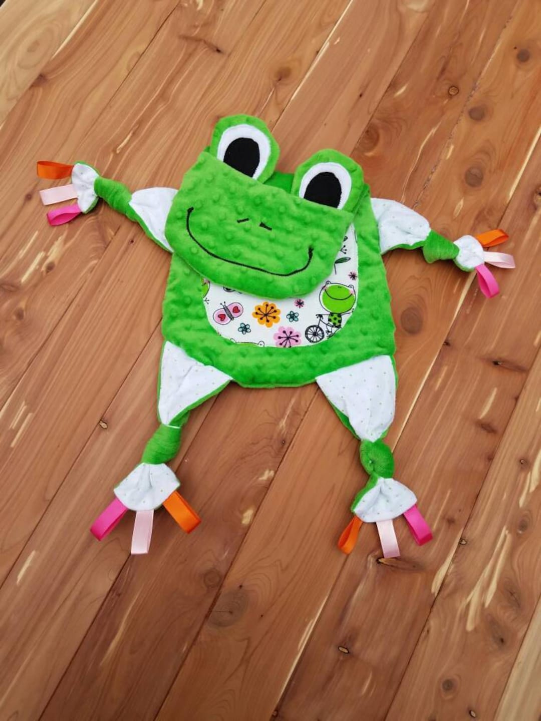 Frog Lovey Blanket / Sensory, Security Blanket / Baby Shower Gift / New ...