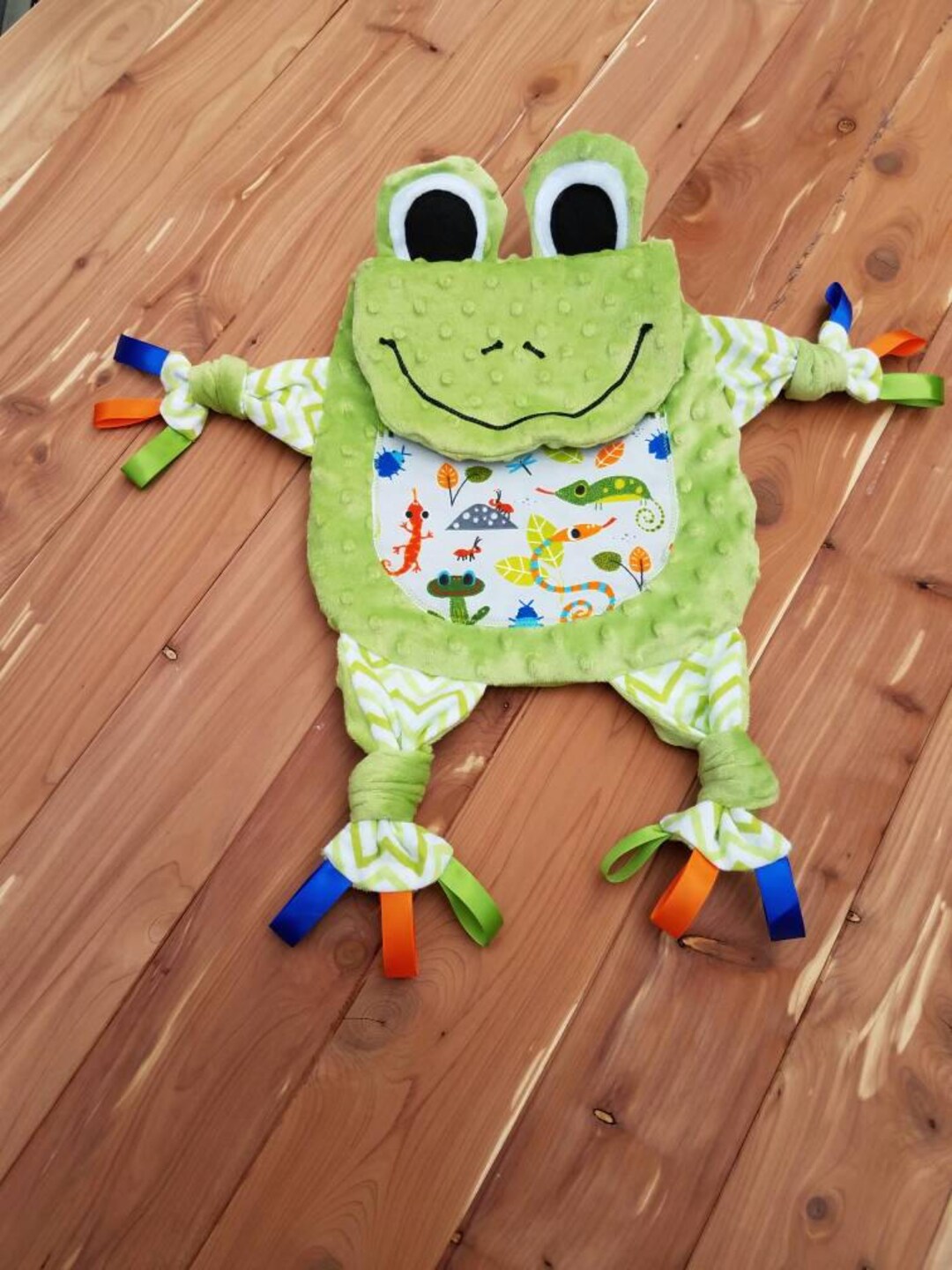 Frog Lovey Blanket, Sensory Security Blanket, New Baby Gift, Baby ...