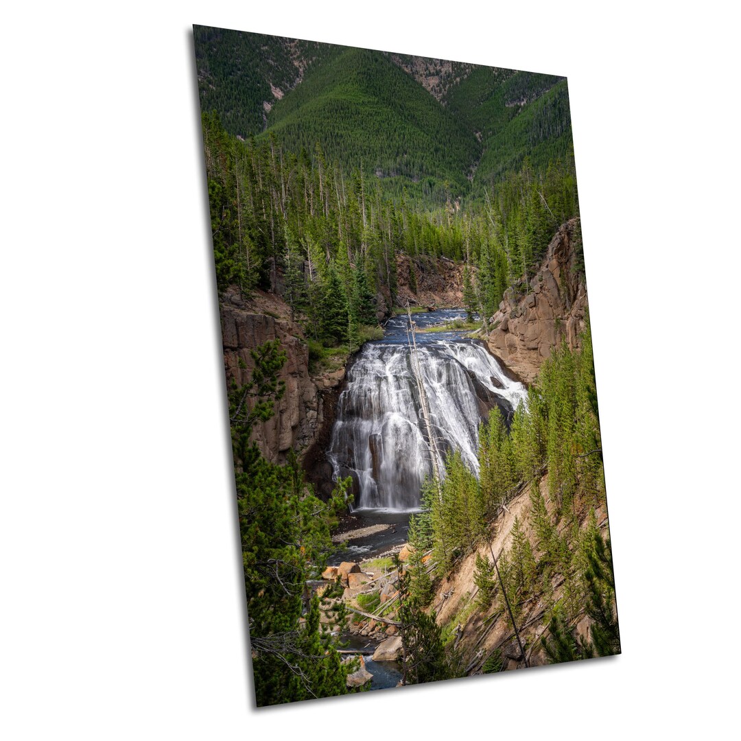 Gibbon Falls Print: Yellowstone National Park Waterfall Wall Decor - Etsy