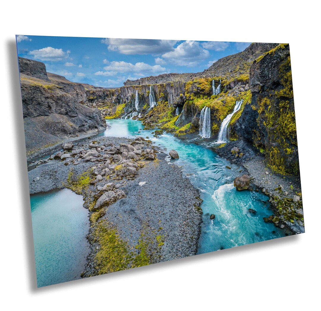 Iceland Waterfall Print: Valley of Tears Sigoldugljufur - Wall Art ...