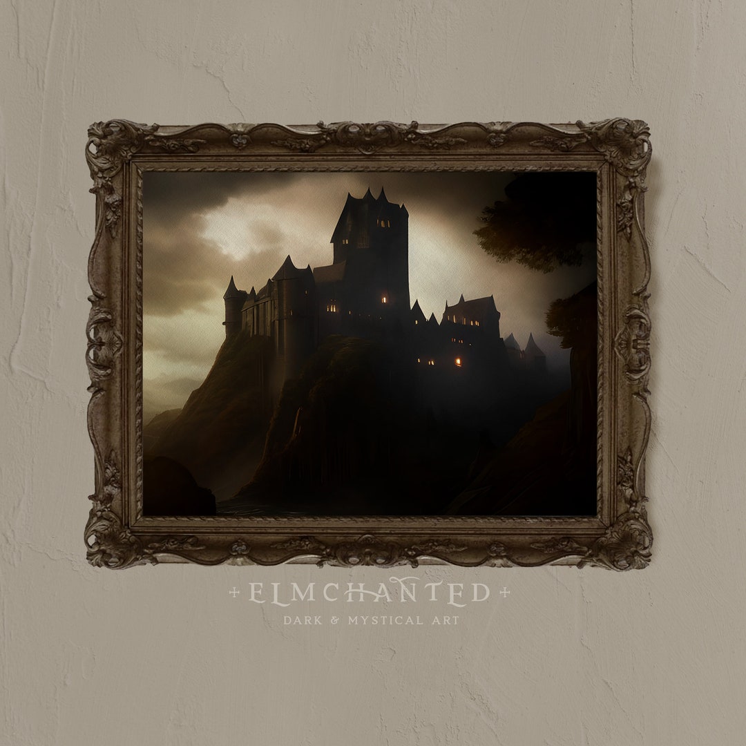 Gothic Medieval Castle Painting Dark Academia Prints Gothic - Etsy