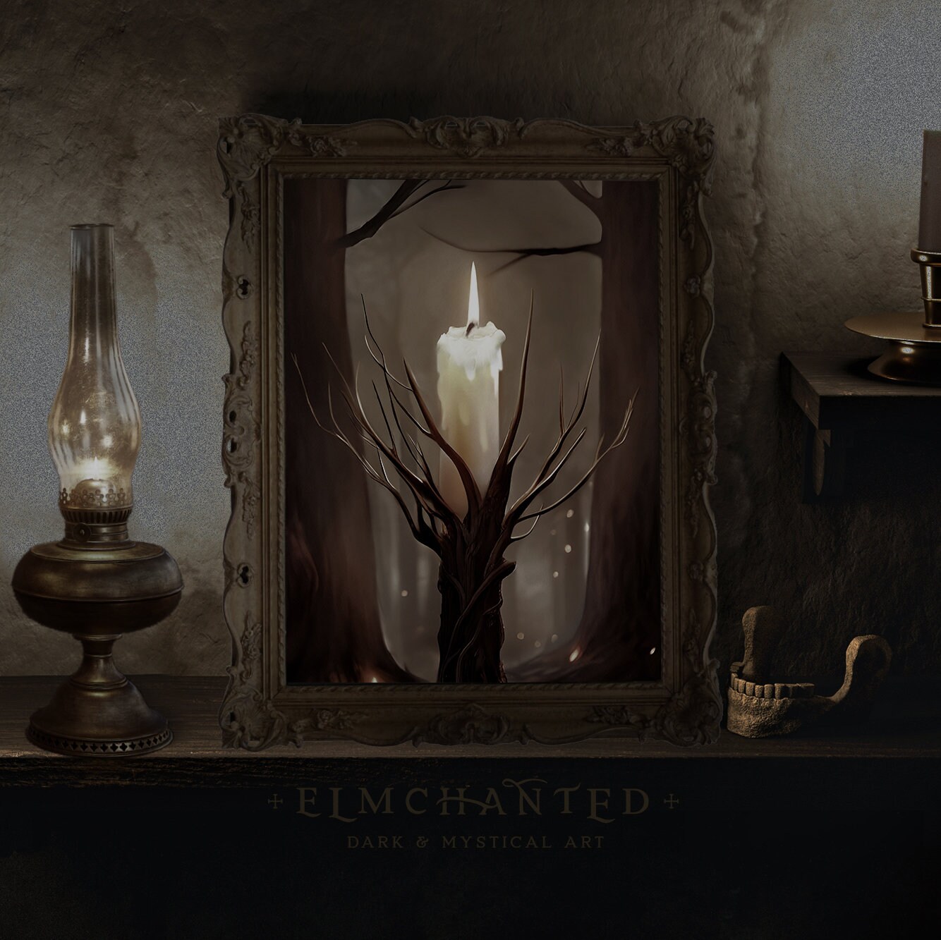 Candle in the Woods | Dark Cottagecore Decor, Nature Wall Art, Pagan ...