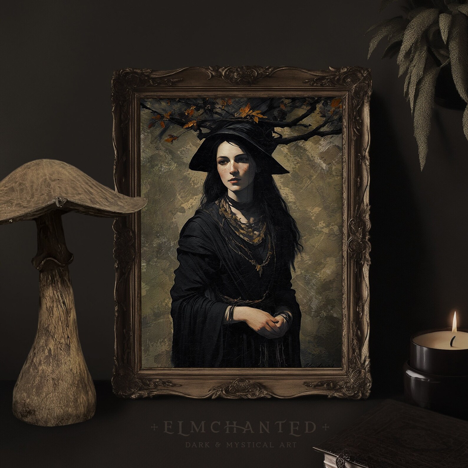 Portrait of a Witch | Wiccan Wall Decor Autumn Fall Art Print, Witch ...