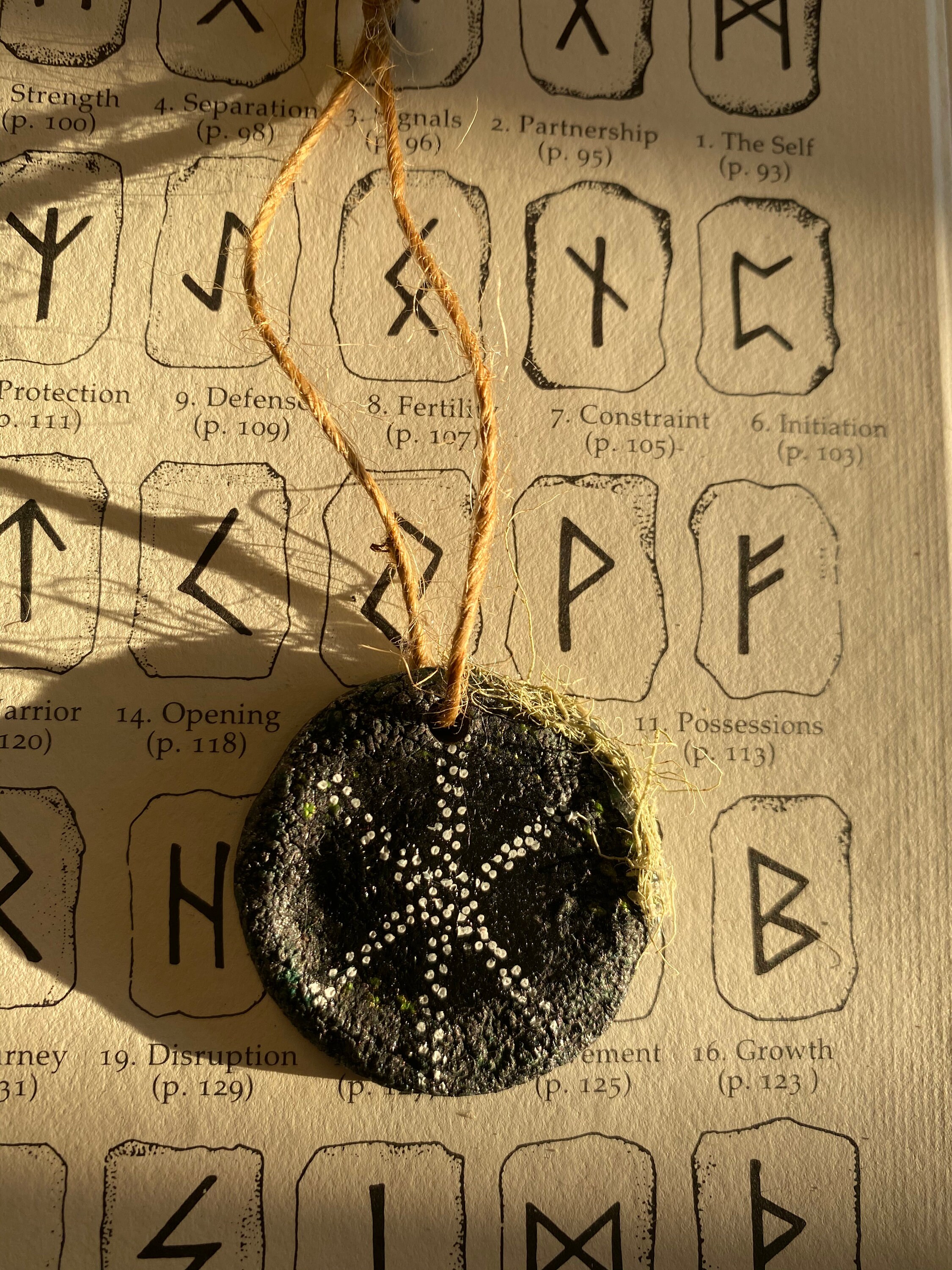 Mossy Strength Bindrune Ornament - Etsy