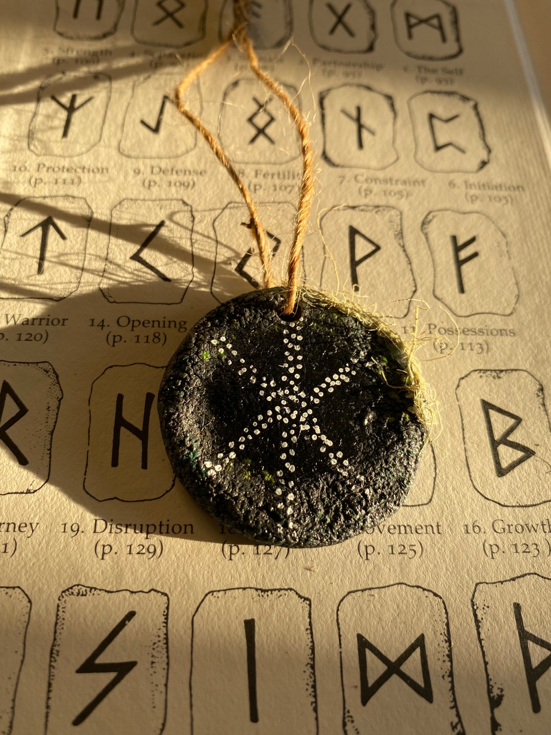 Mossy Strength Bindrune Ornament - Etsy