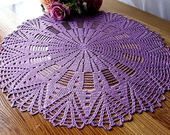 Pink Crocheted Large Table Centrepiece Crocheted Doily Handmade Doily ...
