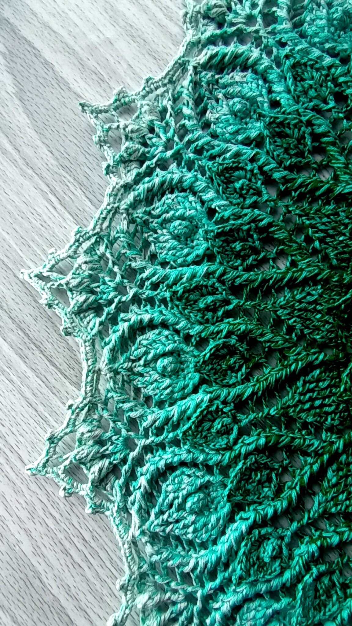 Textured Doily 3D Centrepiece Multicolored Green Crocheted Doily ...