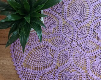 Pink Crocheted Large Table Centrepiece Crocheted Doily Handmade Doily ...