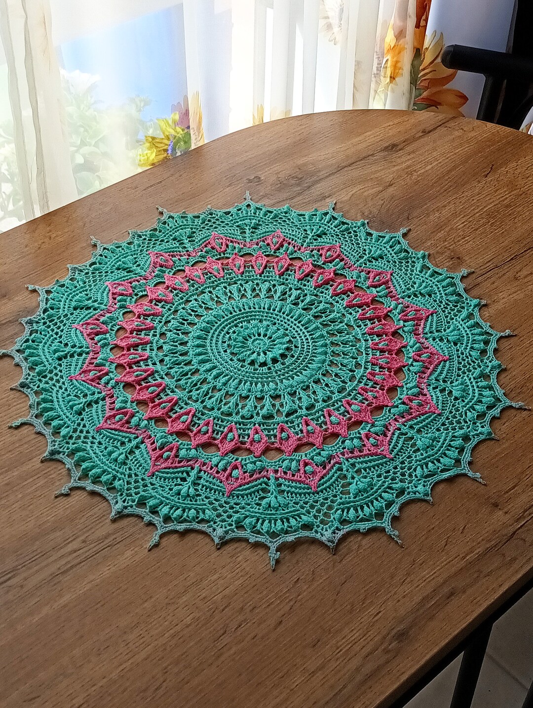 Handmade Multicolored Crocheted Doily: Rustic Table Centerpiece - Etsy