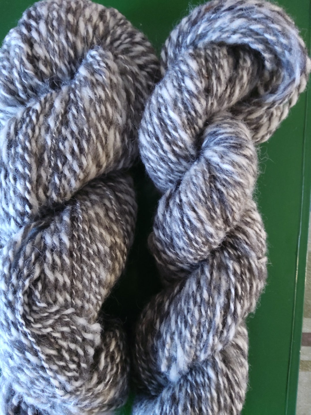 BOWMONT Merino/alpaca HANDSPUN Grey Marl Yarn, Supersoft British Rare ...