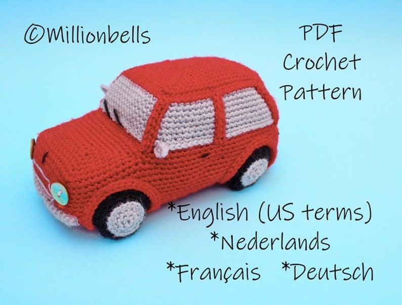 Amigurumi Classic Mini Cooper Inspired Car CROCHET PATTERN PDF - Etsy UK