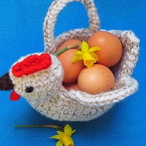 Chicken Egg Basket Bowl Easter Spring Amigurumi PDF Crochet Pattern - Etsy