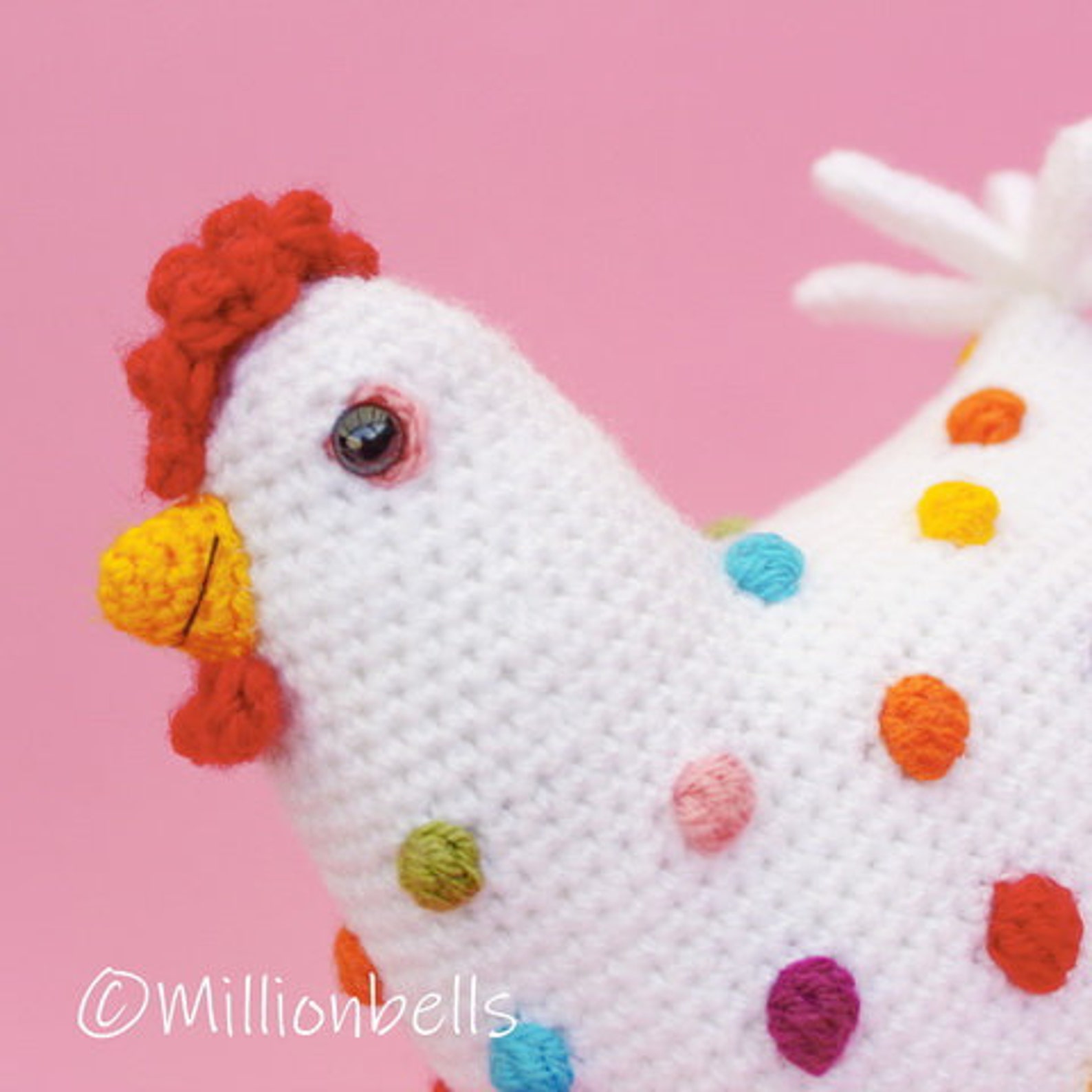 Chicken Polka Dots Crochet Pattern PDF Easter Amigurumi Decor - Etsy