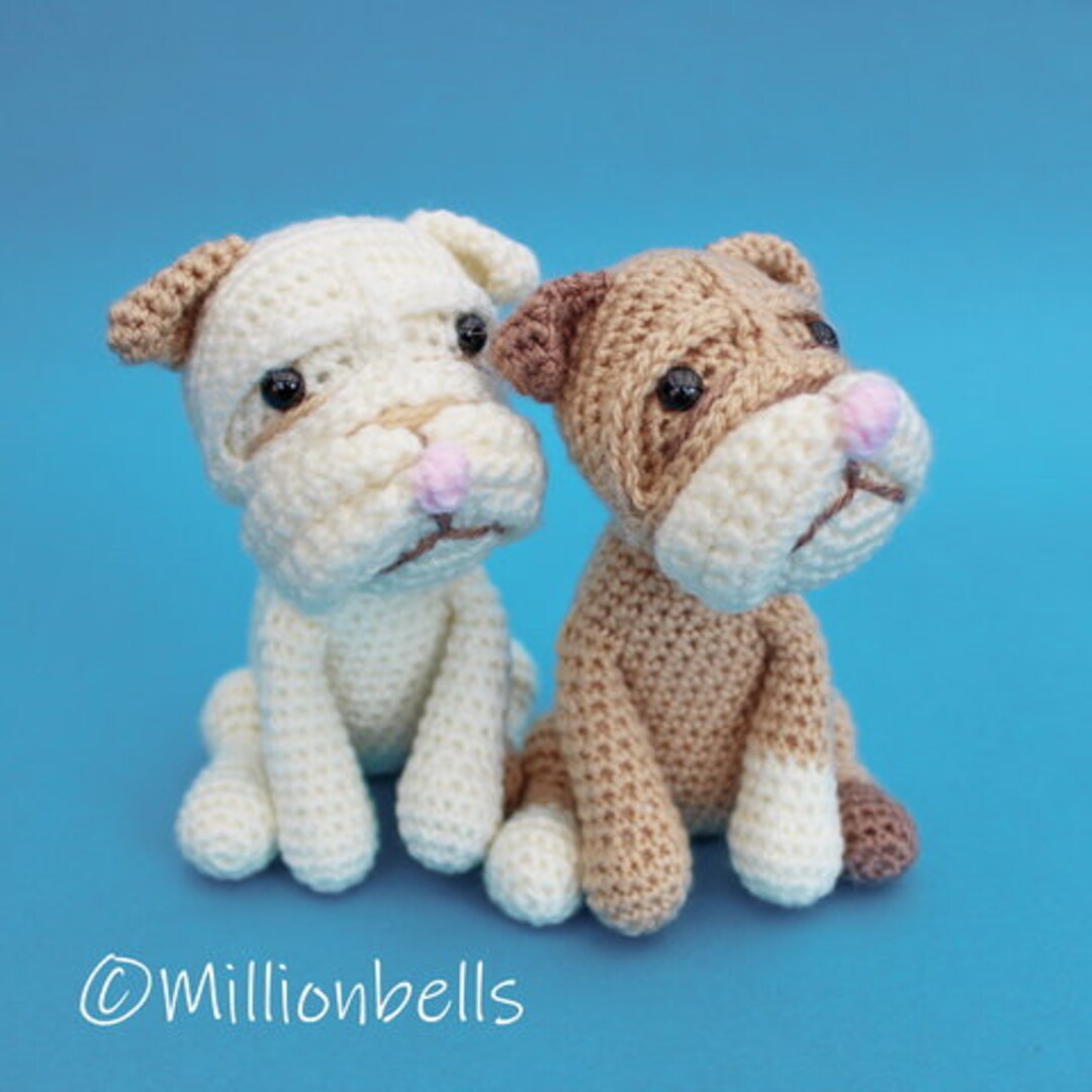 English Bulldog Puppy Amigurumi CROCHET PATTERN PDF Dog Bull Animal Toy ...
