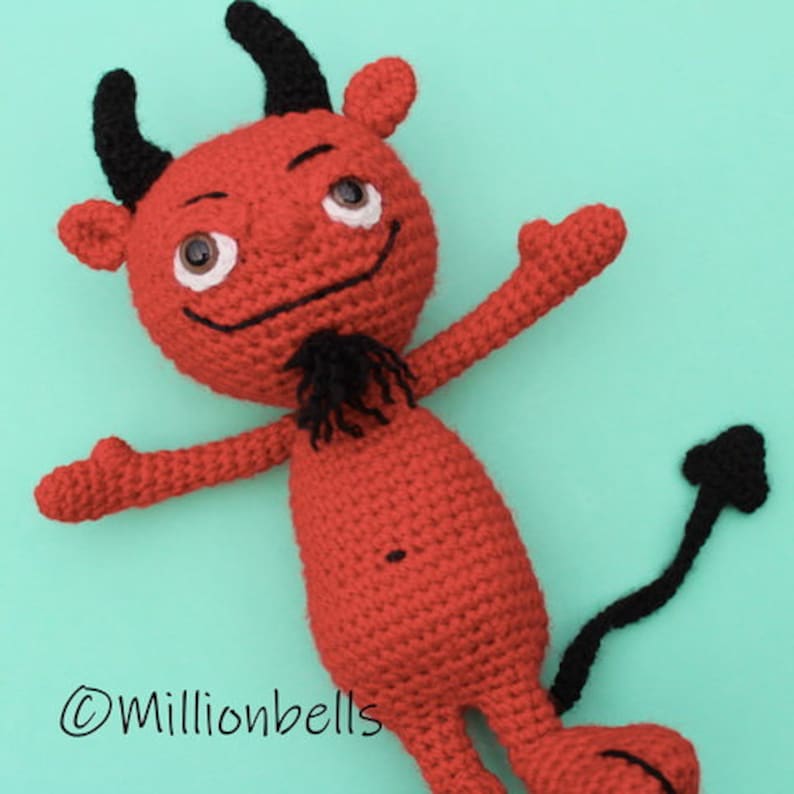 Cheeky Red Devil Amigurumi CROCHET PATTERN PDF Toy Doll - Etsy