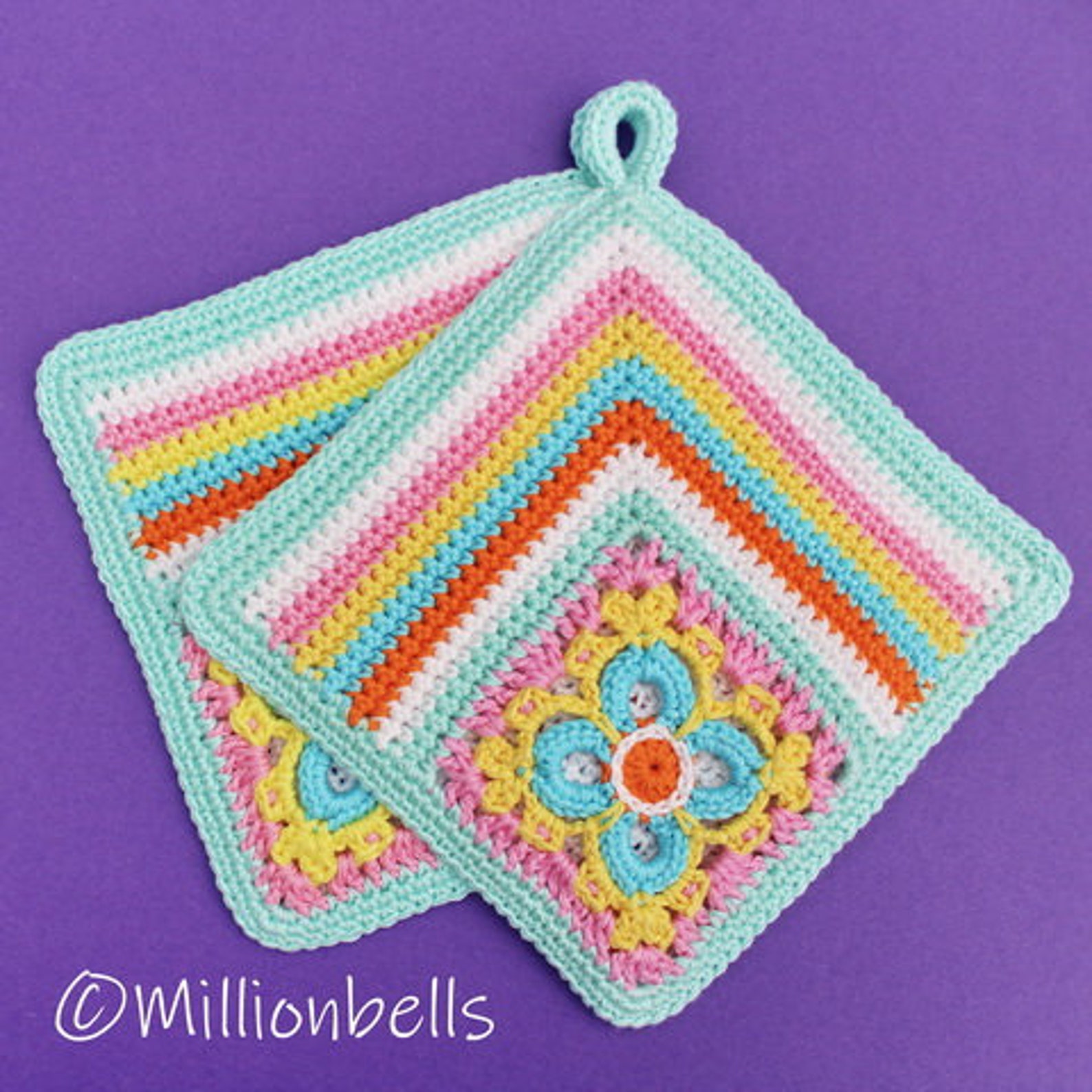 Potholders Sweet Bakery PDF CROCHET PATTERN Granny Square - Etsy