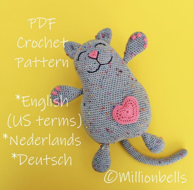 Amigurumi Lazy Kitten CROCHET PATTERN PDF Toy Animal Cat Plush - Etsy