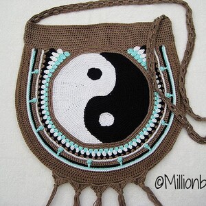 Yin Yang Purse CROCHET PATTERN PDF Boho Bag Tote Retro Vintage Bohemian ...
