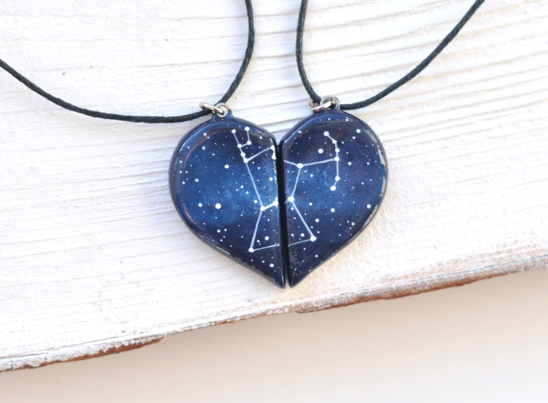 Set of Pendants Valentines Day Orion Constellation Half Heart - Etsy