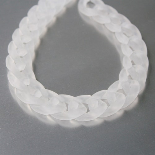 80pcs Matte Pink Acrylic Curb Chain Links Translucent Plastic - Etsy