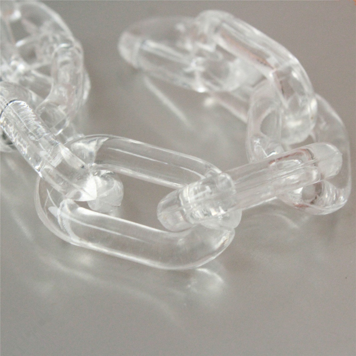 20pcs Clear White Oval Acrylic Chunky Chain Links Transparent | Etsy