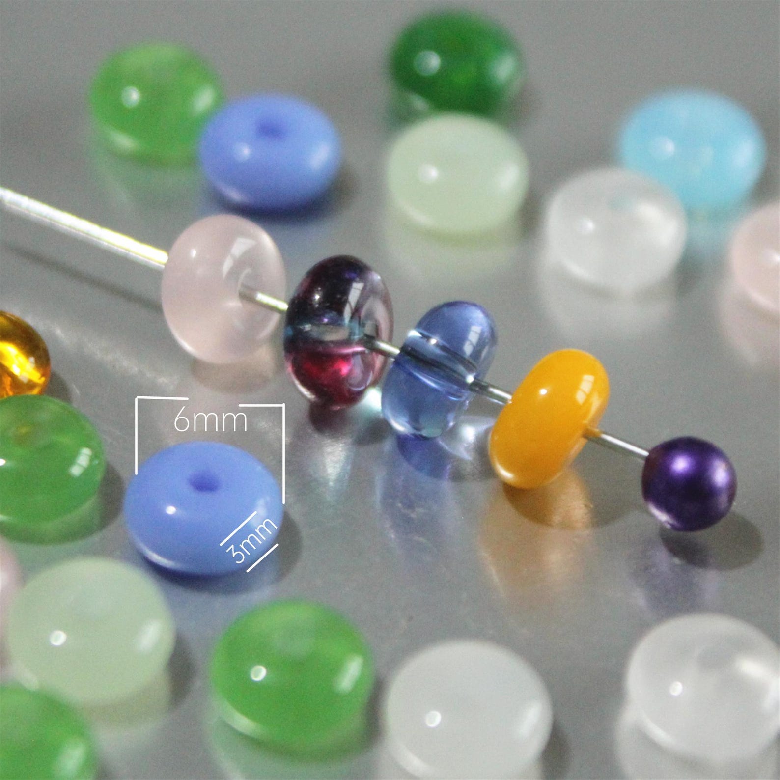 Assorted Round Glass Spacer Beads, Jewelry Making Beads, Size 6mmx3mm ...