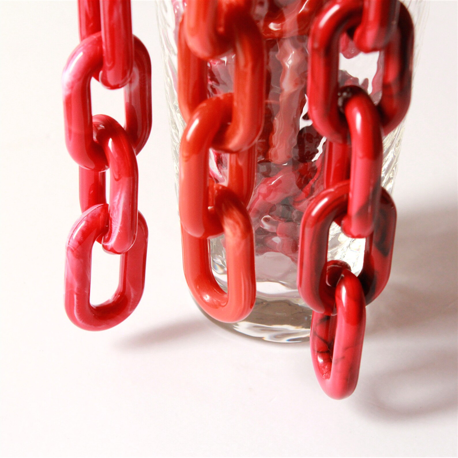 20pcs Big Red Marble Oval Acrylic Chain Links Plastic Chain | Etsy
