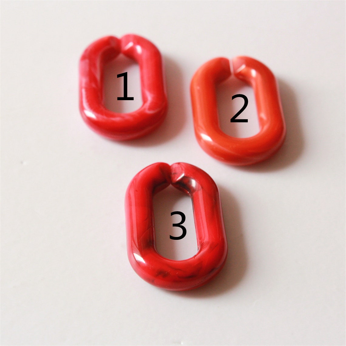 20pcs Big Red Marble Oval Acrylic Chain Links Plastic Chain | Etsy