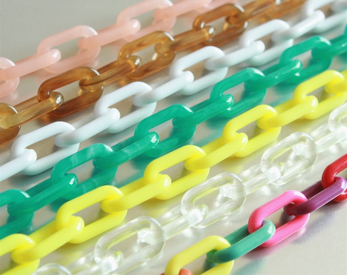 50pcs Acrylic Chain Linkstop Quality Oval Plastic Chain - Etsy