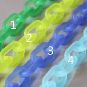 3feet Matte Green Series Oval Acrylic Chain, Translucent Plastic Chain ...
