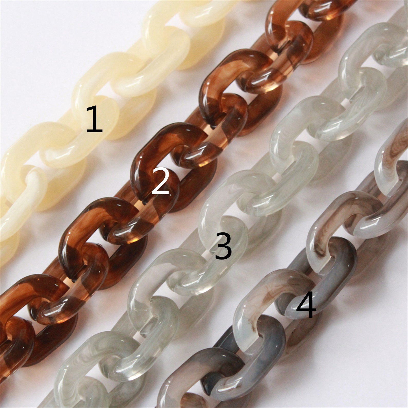 40pcs Tortoiseshell Oval Acrylic Chunky Chain Links Plastic | Etsy