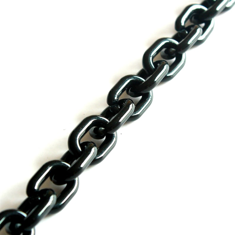 60pcs Solid Black Oval Acrylic Chain Links Plastic Chain - Etsy