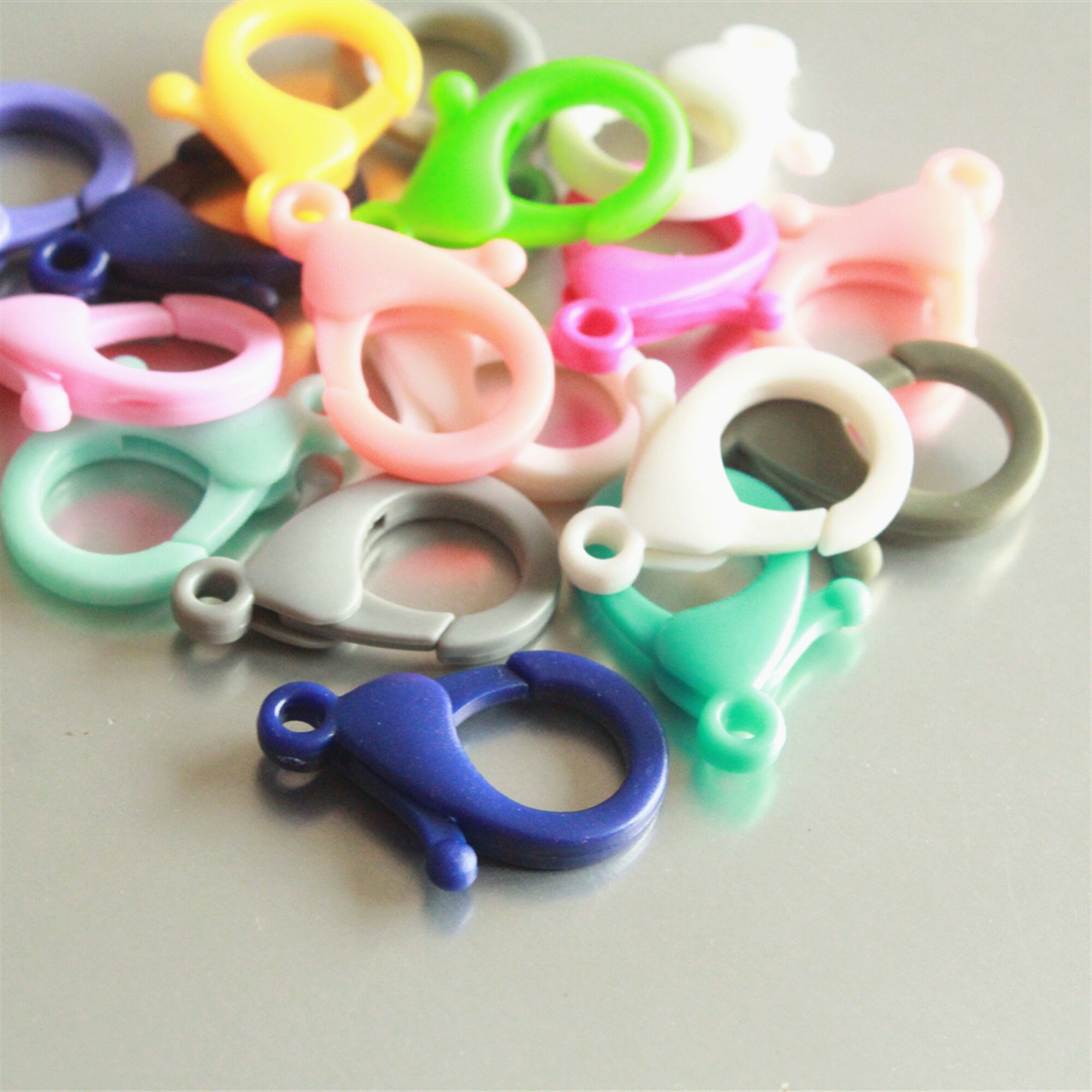 20pcs Mixed Color Acrylic Lobster Clasps, 30mmx18mm, Jewelry Findings ...