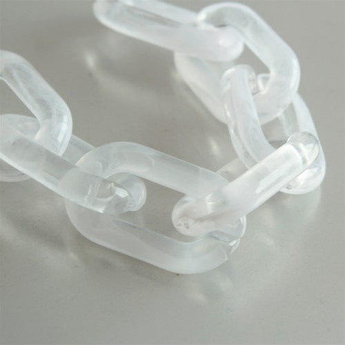 20pcs Matte Clear White Oval Acrylic Chunky Chain Links - Etsy