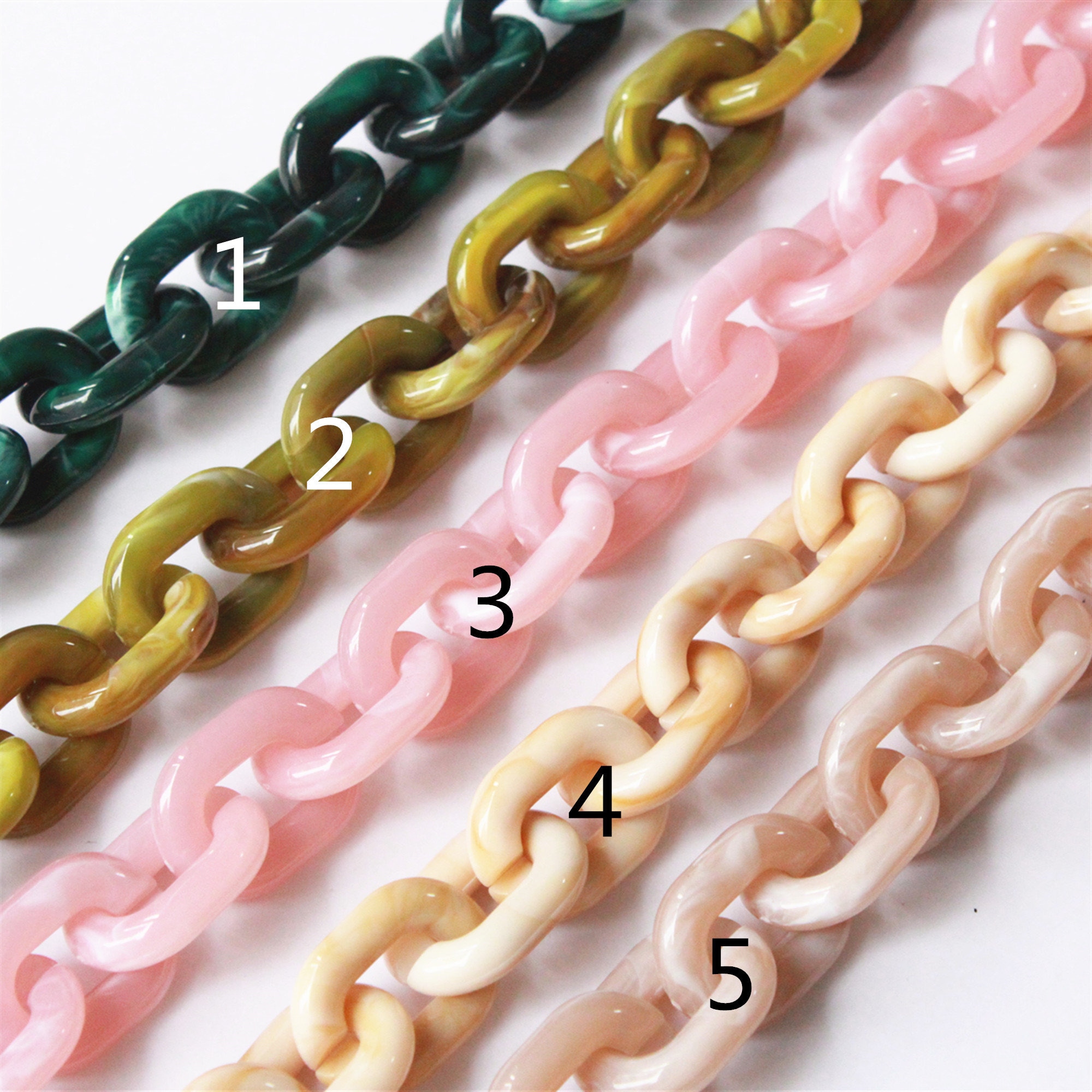 40pcs Oval Tortoiseshell Chunky Acrylic Chain Links Plastic - Etsy