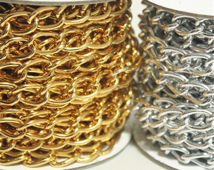 1 Roll Gold Silver Cable Chain 10yards Open Link Chain per - Etsy