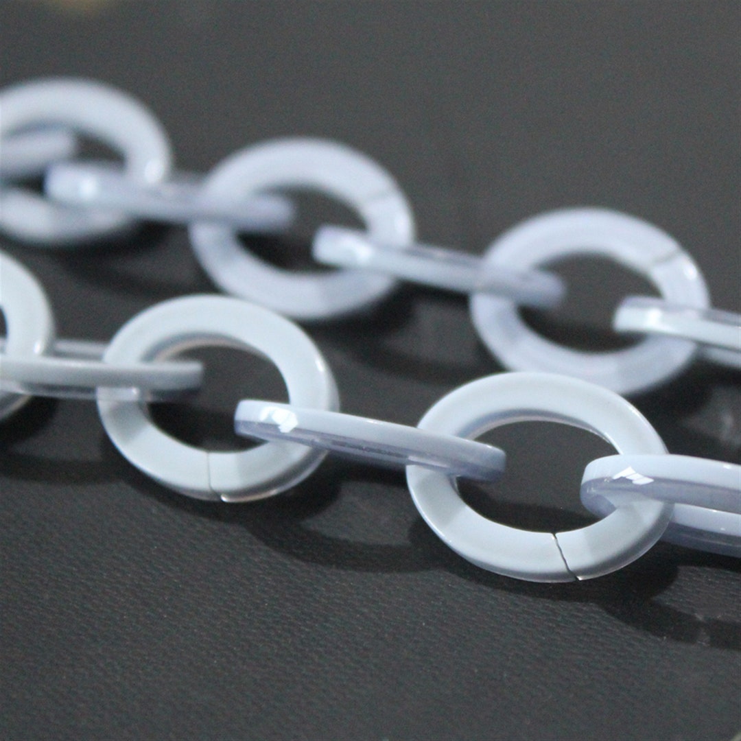 3ft Blue Acetate Acrylic Oval Chain: Jewelry Making Supplies (19mmx15mm ...