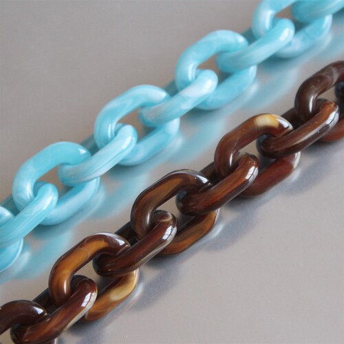 40pcs Tortoiseshell Oval Acrylic Chunky Chain Links Plastic - Etsy