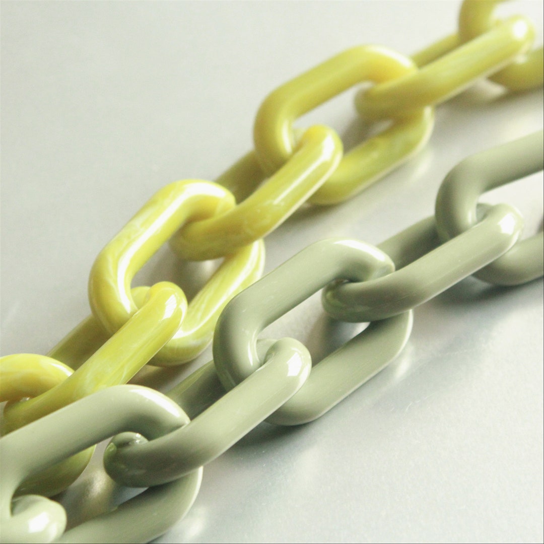 20pcs Big Green Series Oval Acrylic Chain Links, Plastic Chain Links ...