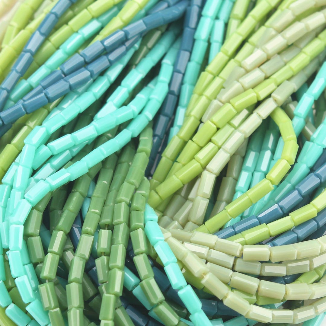 Long Cube Crystal Beads, Faceted Square Tube Loose Beads,size 4mmx2mm ...
