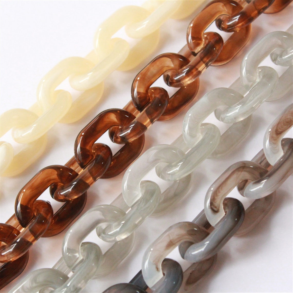 40pcs Tortoiseshell Oval Acrylic Chunky Chain Links Plastic - Etsy