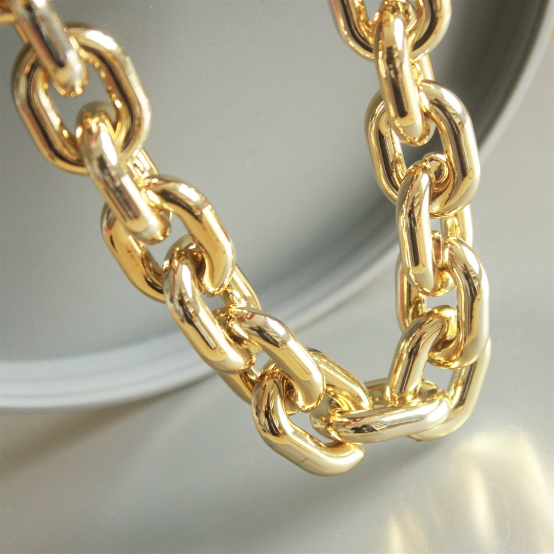 40pcs Gold Oval Acrylic Chunky Chain Links, Plastic Chain Links ...