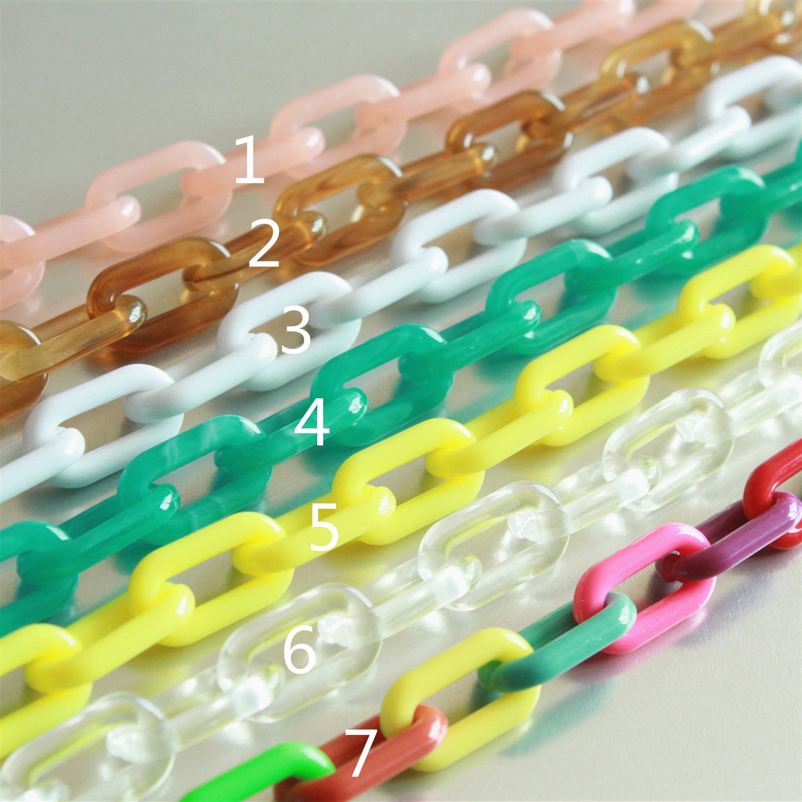 50pcs Acrylic Chain Linkstop Quality Oval Plastic Chain - Etsy
