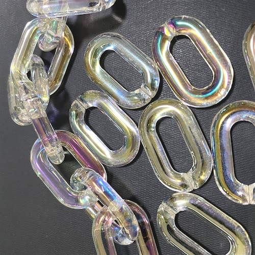20pcs Chunky Black Oval Acrylic Chain Links Plastic Chain | Etsy