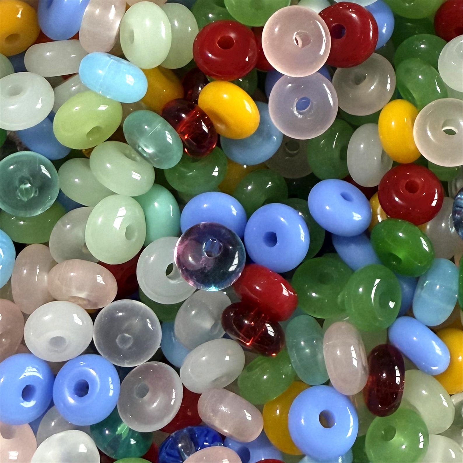 Assorted Round Glass Spacer Beads, Jewelry Making Beads, Size 6mmx3mm ...