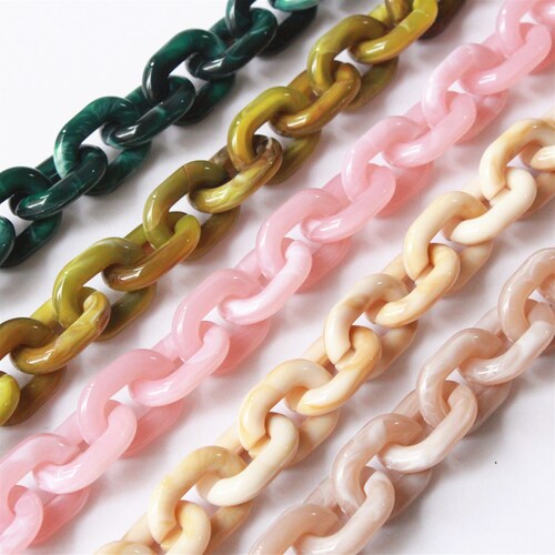 20pcs Chunky Black Oval Acrylic Chain Links Plastic Chain - Etsy